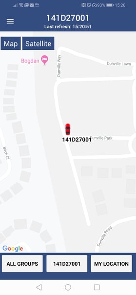 How do I access the App & see vehicles in real time?